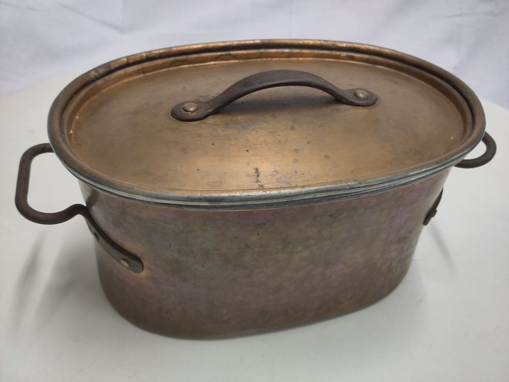 Antiker ovaler Kupfertopf mit Deckel, Vintage | Kaufen auf Ricardo