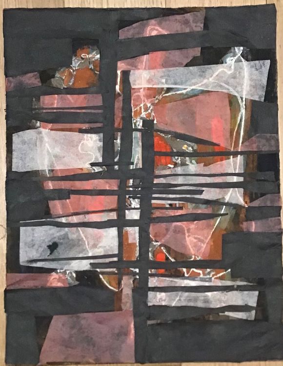 Abstrakte Mischtecknik Collage Verso Unleserlich Signiert | Kaufen auf Ricardo