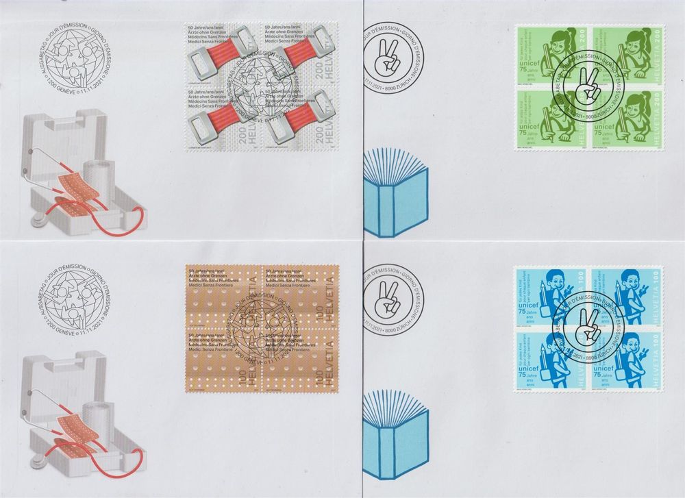 4 FDC 2021 mit 4er Blocks | Kaufen auf Ricardo