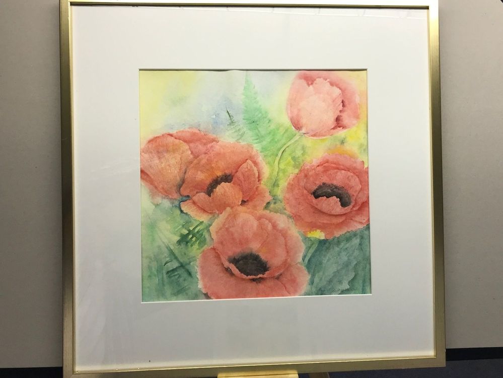 Grete de Hesselle - Mohnblumen (Aquarell, sign. & datiert) | Kaufen auf Ricardo