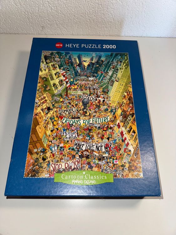 Heye Puzzle Cartoon Classic Marino Degano PROTEST 2000 Teile (Gebraucht ...