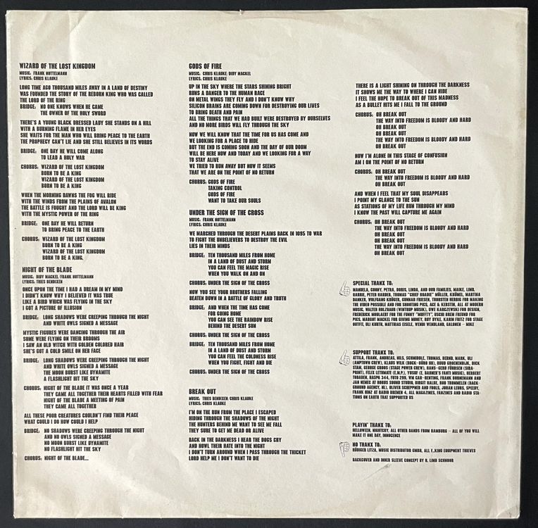 Mania - Wizard Of The Lost Kingdom - LP - 1988 - First Press (Gebraucht ...