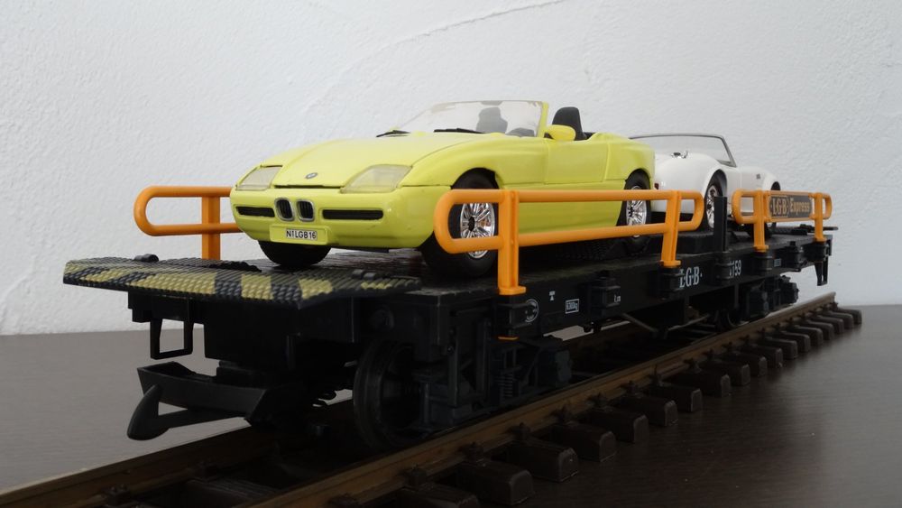 LGB 4159, Autotransporter, BMW Z4, AC Cobra, neuwertig (Neu (gemäss ...