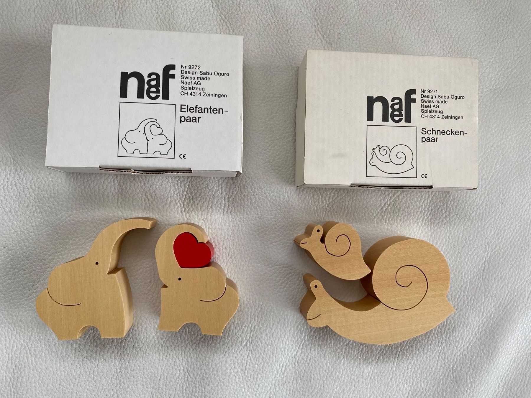 Elefantenpaar / Schneckenpaar Holz nature von NAEF AG NEU ! (Neu und ...