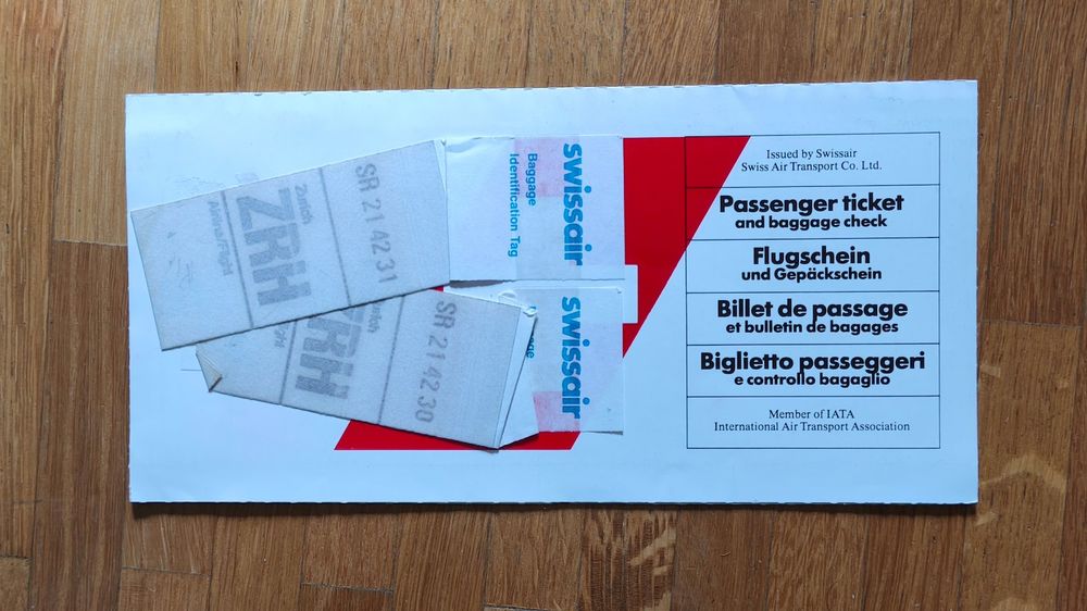 Swissair Flugschein aus den 1990er Jahren (Gebraucht) in Aesch BL für ...