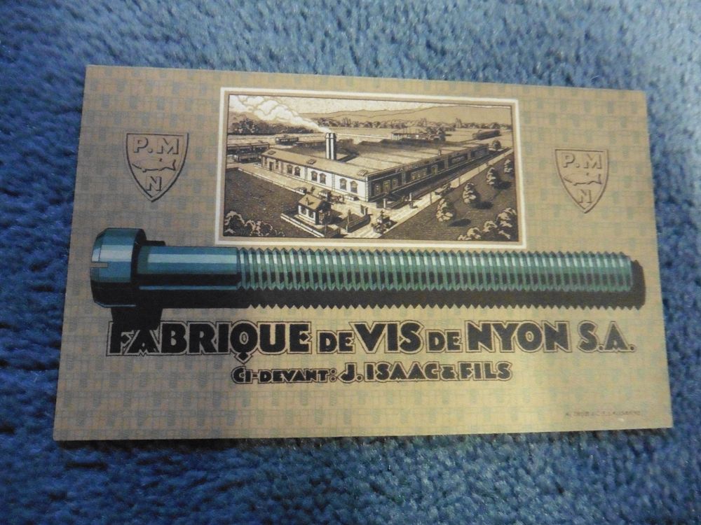 Nyon,VD,Werbe-Litho,Fabrique de Vis,J.Isaac & Fils,Schrauben | Kaufen ...