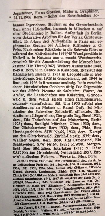 Hans Gordon Jegerlehner Porträt (Neu (gemäss Beschreibung)) in zurich für CHF 7500 – nur ...