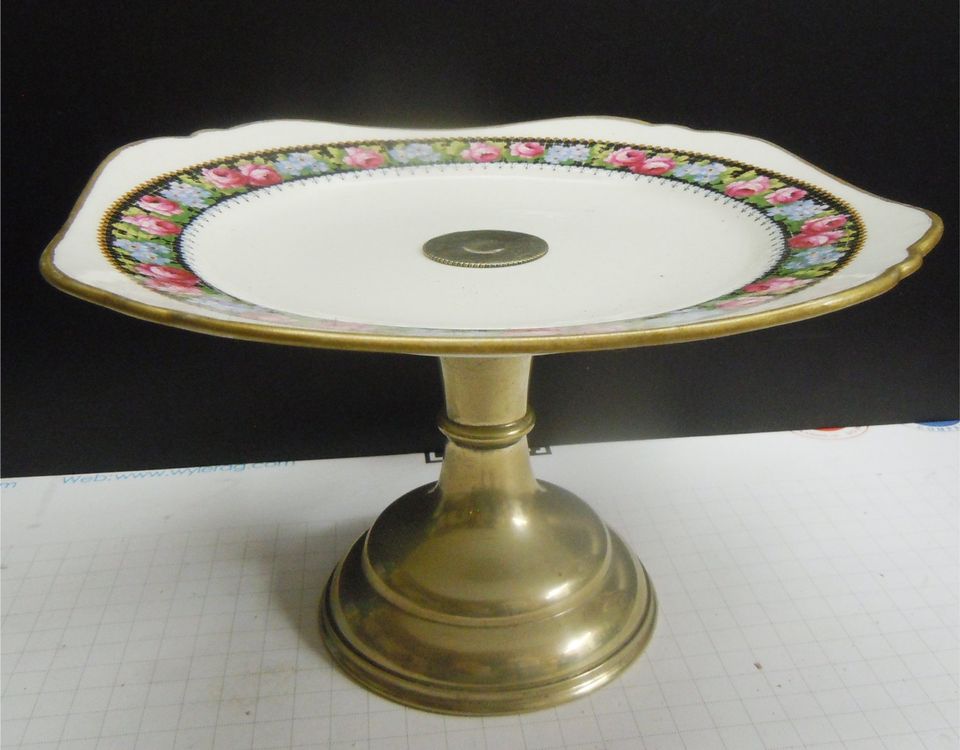 TAFELAUFSATZ / TELLER MIT METALLFUSS JUGENDSTIL (Gebraucht) in Matzingen für CHF 11 – mit ...