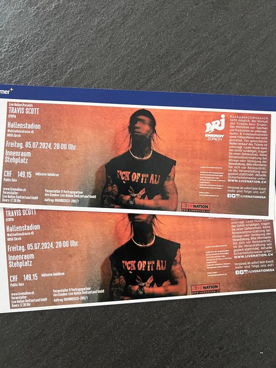 TRAVIS SCOTT - Zwei Stehplatz Tickets ab Originalpreis :-) | Acheter ...