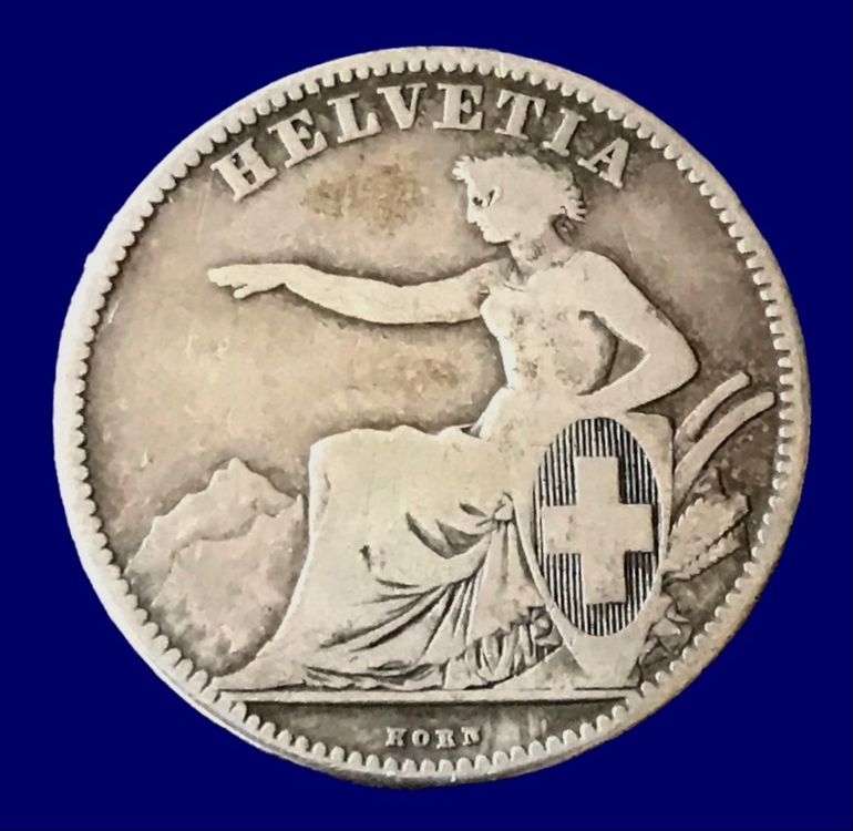 Schweiz 2 Franken Silber Jahrgang 1860 SS (Gebraucht) in Winterthur für CHF 36 – mit Lieferung ...