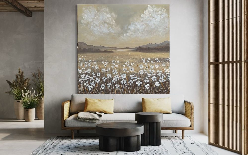 Grosses Leinwandbild: Blumenwiese, Unikat (Neu und originalverpackt) in Uznach für CHF 480 – mit ...