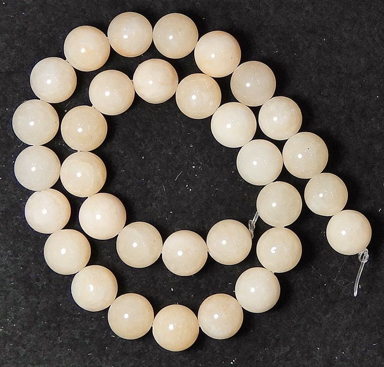 1 Strang echte unbehandelte Creme Jade Perlen 12 mm (Neu (gemäss ...
