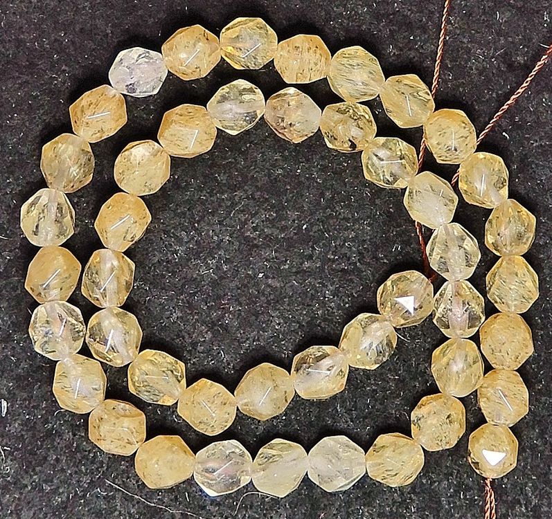 1 Strang echte natürliche Citrin Perlen 8 mm facettiert (Neu (gemäss ...