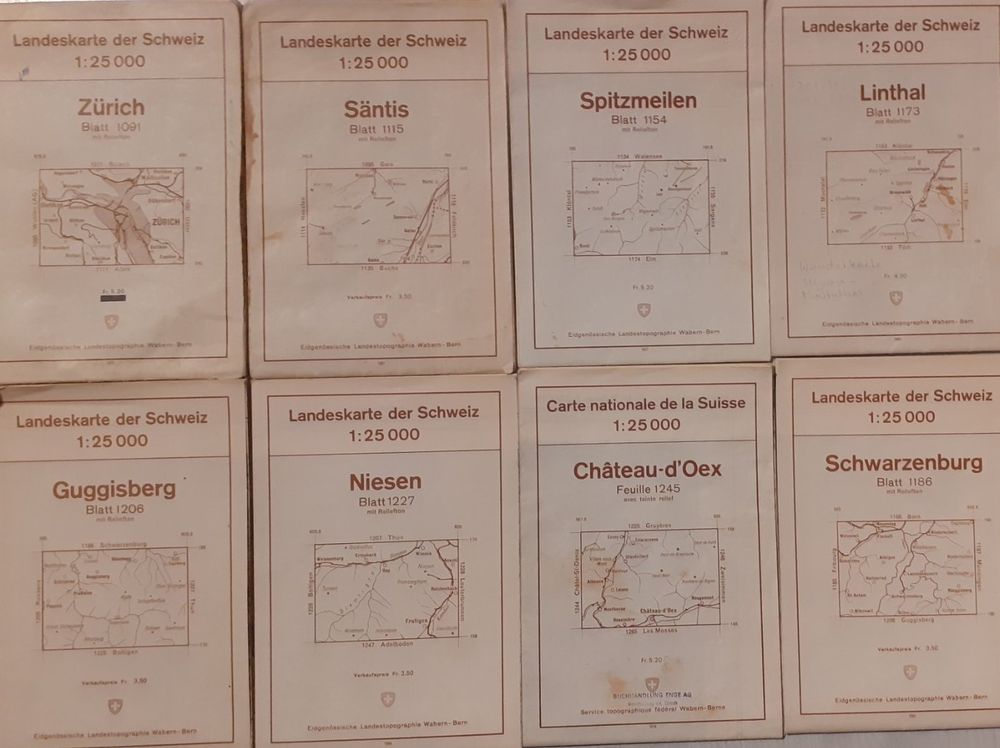 Landeskarten der Schweiz 1:25000 (Gebraucht) in Affoltern am Albis für ...