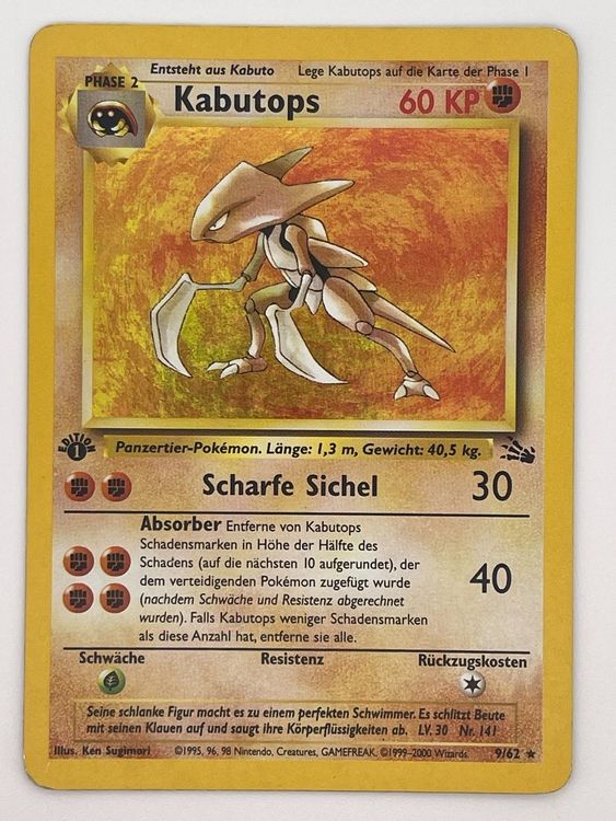 Kabutops 9/62 Holo Pokémon Fossil 1.Edition | Kaufen auf Ricardo