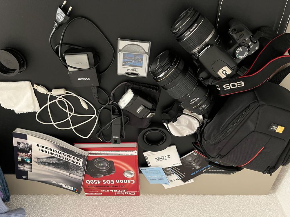 Grosses Spiegelreflexkamera Paket Canon EOS 450d EF 70-300mm | Kaufen auf Ricardo