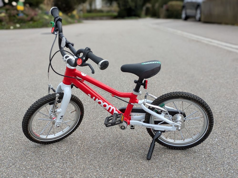 Woom 2 Kinderfahrrad rot/weiss 14 Zoll top Zustand | Kaufen auf Ricardo
