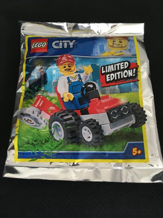 Lego City Minifigur 951903 Gartner mit Rasenmäher (Neu und ...