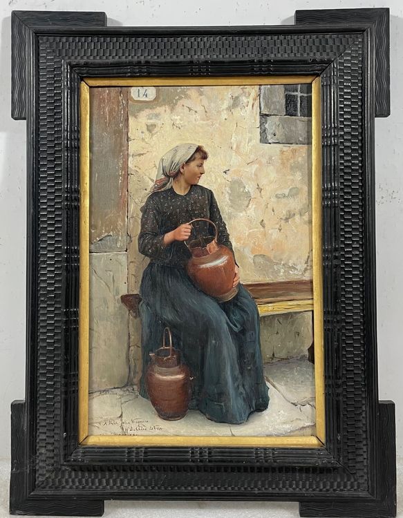 Antikes Gemälde einer sitzender Dame unleserlich Signiert (Gebraucht) in Root für CHF 459 – mit ...