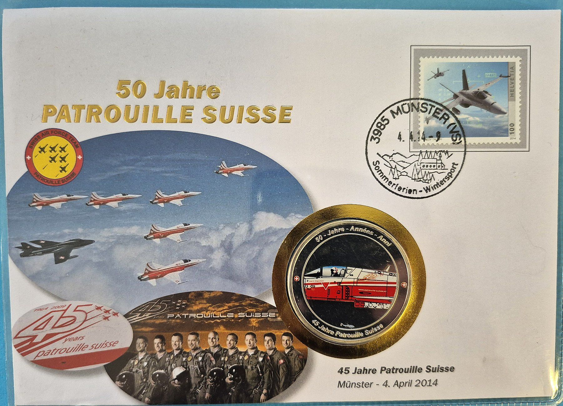 Münzbrief Patrouille Suisse 45 J. PATROUILLE SUISSE 2014 (Gebraucht) in ...