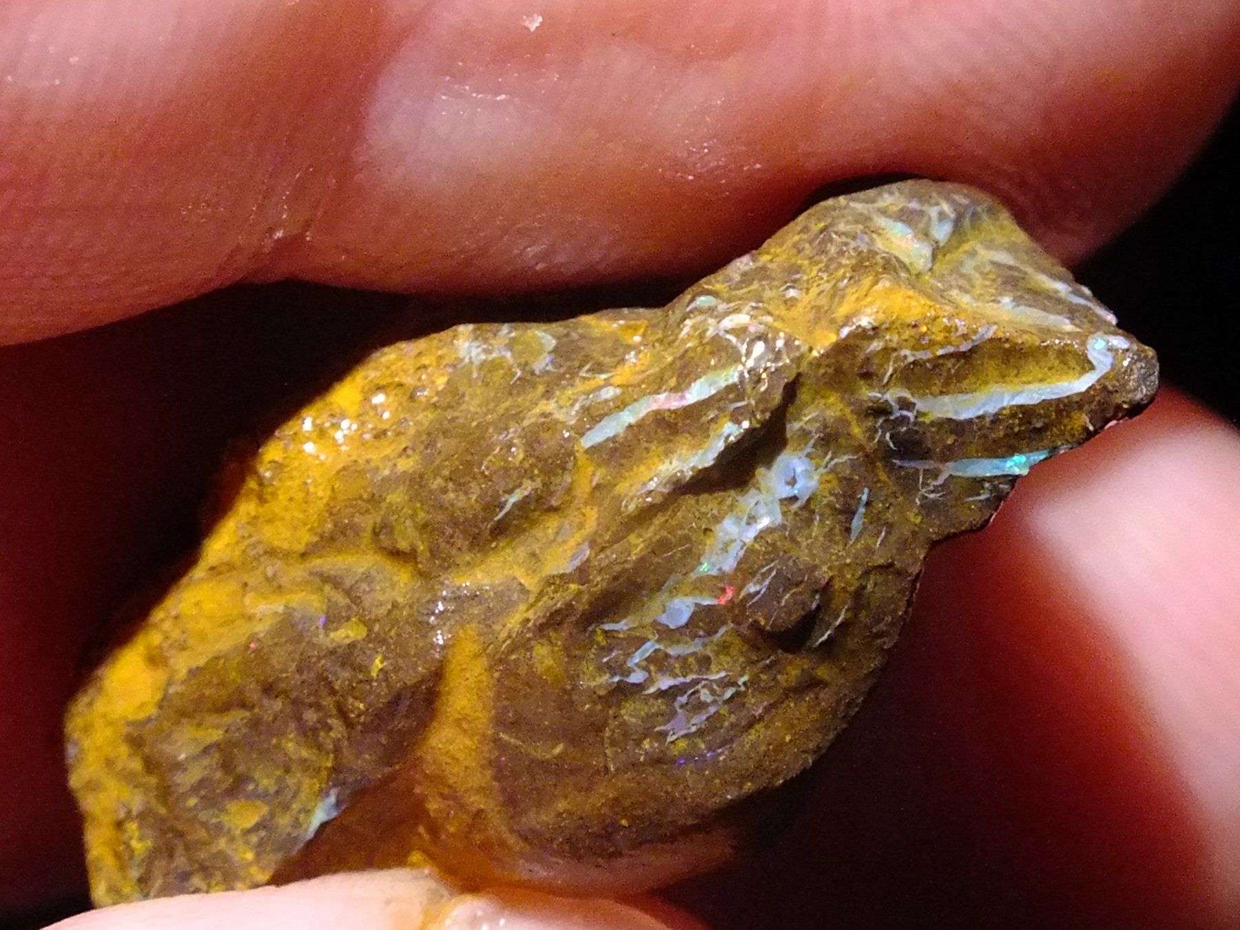 BOULDER ROH OPAL 28 Karat Gebot 1.- Elektrisch Rot Pin feuer (Neu und ...