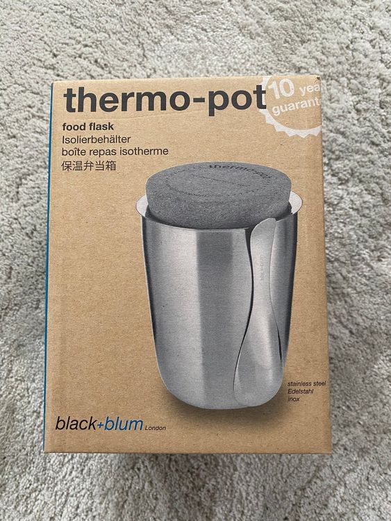 Thermo Pot Black + Blum hält Essen warm etc. | Kaufen auf Ricardo