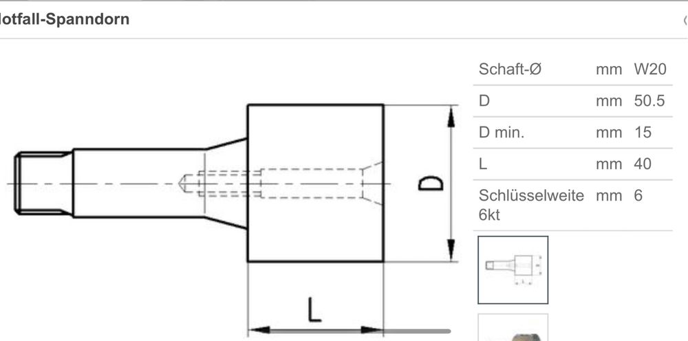 Schaublin Notfall-Spanndorn / Notfall-Spreizdorn W20 (Neu (gemäss Beschreibung)) in Ennetbaden ...