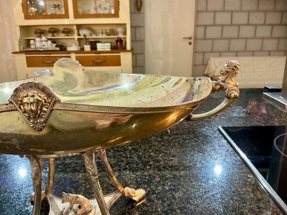 ANTIKE FUSSSCHALE VERSILBERT FUNDZUSTAND ZUM ZWEG MACHEN (Gebraucht) in ...