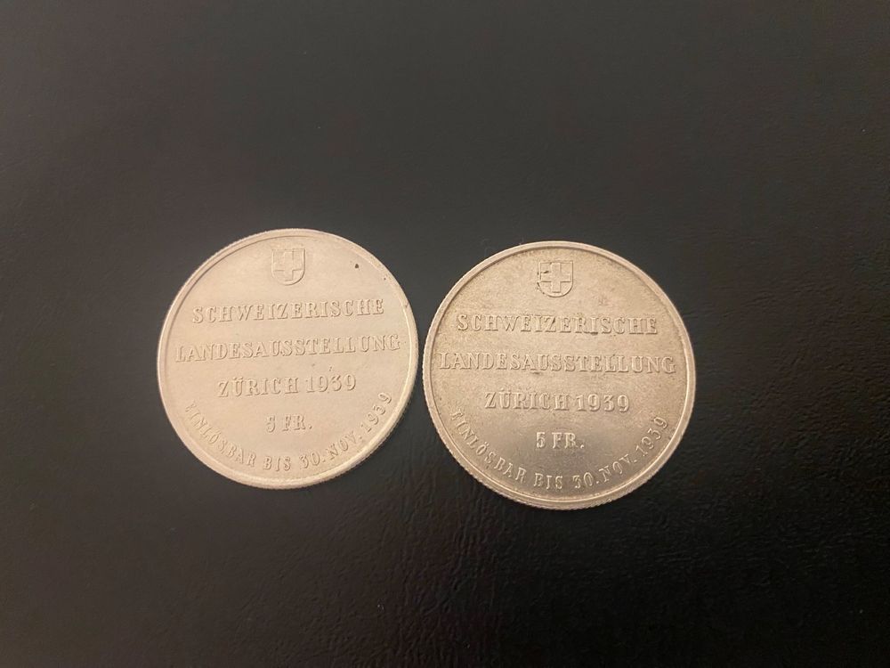 2x5 Franken Gedenkmünze 1939 Landi Silber | Kaufen auf Ricardo