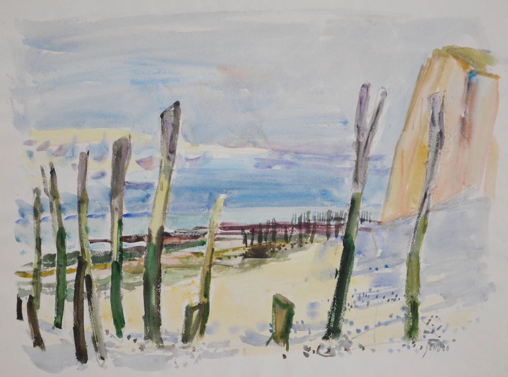 Rudolf Zender. Landschaft am Meer. Aquarell. (Gebraucht) in Zumikon für CHF 100 – mit Lieferung ...