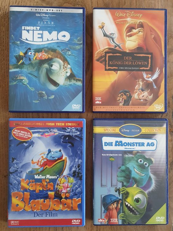 4 DVD - Kinder Nemo, Monster AG, Käpt'n Blaubär, Lion King (Gebraucht ...