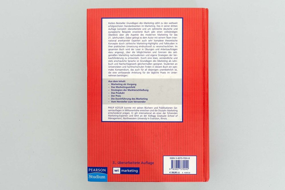 Fachbuch Kotler: Grundlagen des Marketing (3. Auflage) (Gebraucht) in Basel für CHF 23 – mit ...