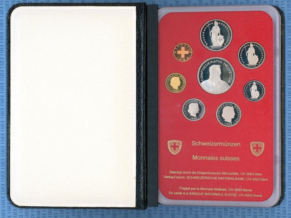 CHF-Münzsatz 1988 PP Jahrgangssatz (Neu und originalverpackt) in Widnau für CHF 60 – mit ...