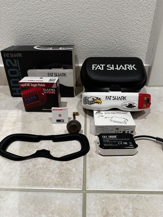 Fat Shark HD02 FPV Brille mit Rapid Fire Modul - Top! (Gebraucht) in ...
