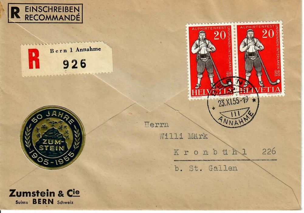 R - Brief, Bern 1955 (Gebraucht) in Hochdorf für CHF 8 – mit Lieferung ...