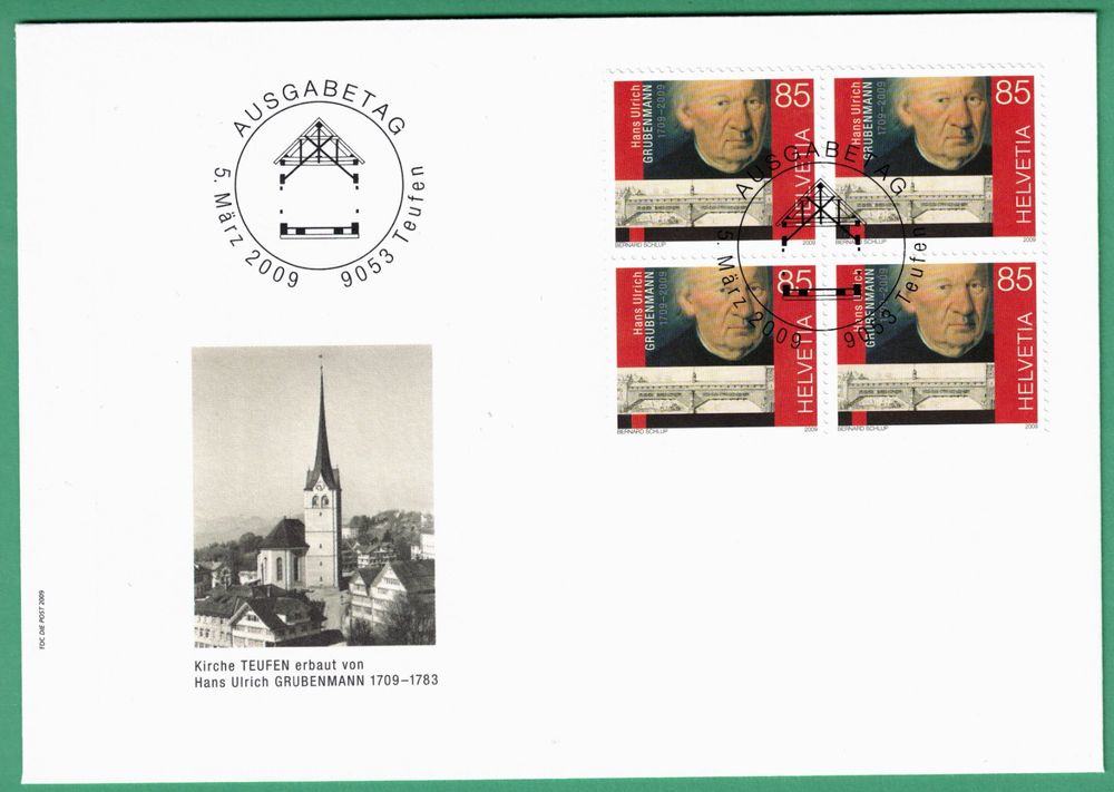 2009 4 Block FDC 500 Geburtstag Johannes Calvin (Gebraucht) in ...