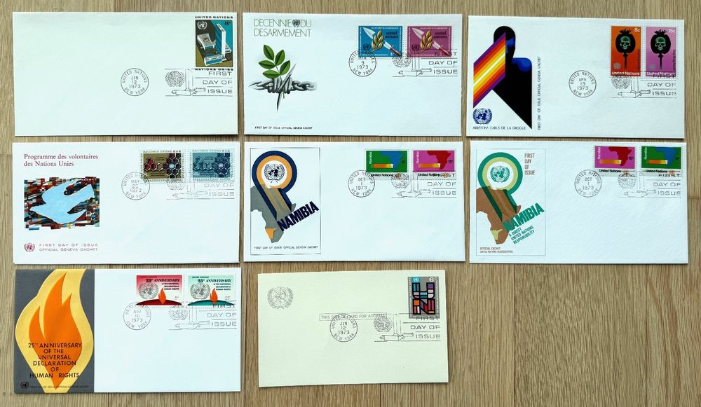 FDC United Nations New York 1973 plus postal card (Gebraucht) in Zürich ...