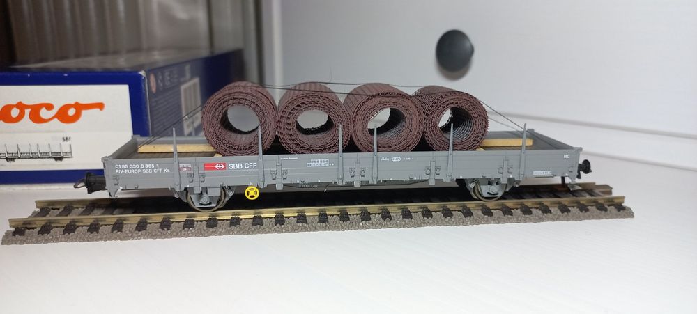 Roco 66490 SBB Ks Rungenwagen mit Stahlgitter, H0 1:87 DC (Neu (gemäss Beschreibung)) in Olten ...