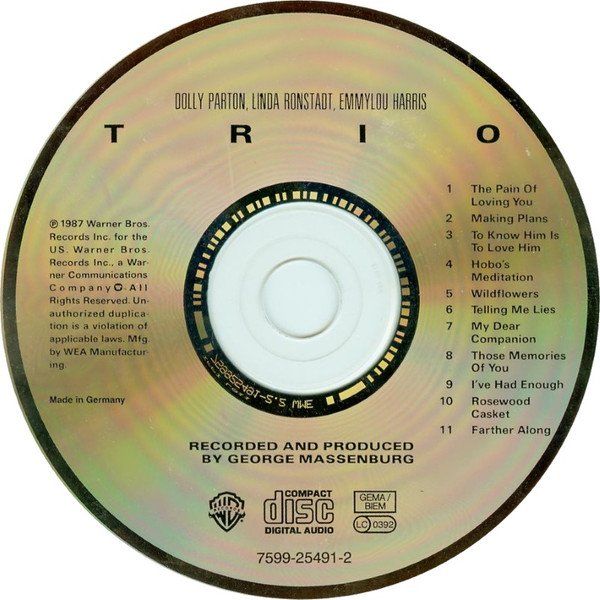 Dolly Parton TRIO Linda Ronstadt Emmylou Harris Ry Cooder CD | Kaufen ...