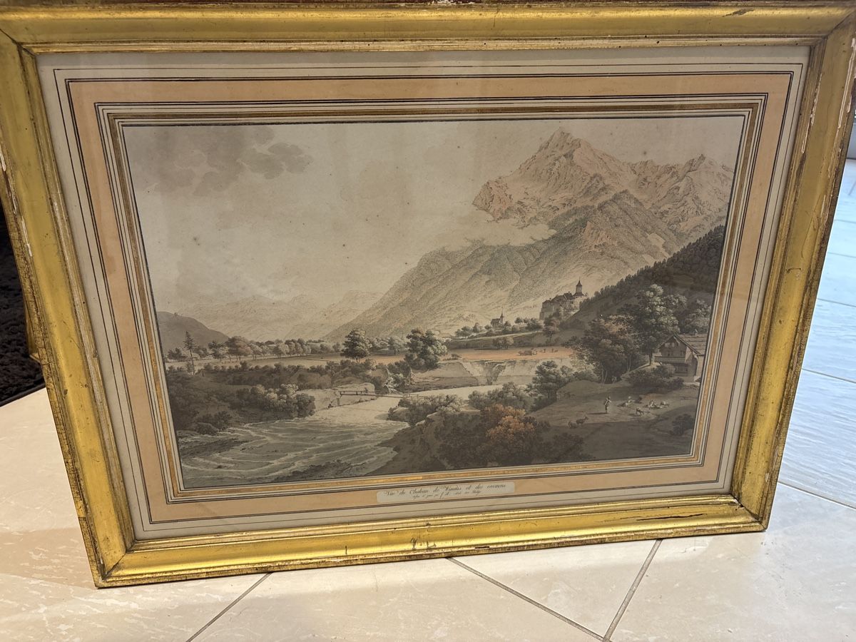 Johann Ludwig ABERLI (1723-1786) Vue du chateau de Wimmis (D'occasion ...