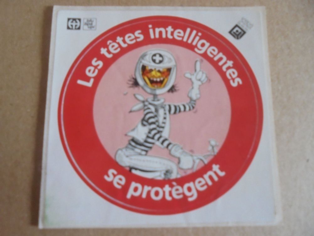 autocollant / Kleber " Les têtes intelligentes se protègent (Gebraucht ...