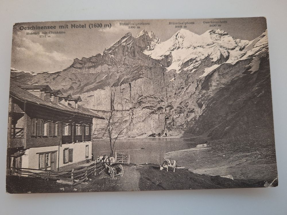Oeschinensee mit Hotel, um 1914 (Gebraucht) in Sargans für CHF 2 – mit Lieferung auf Ricardo kaufen