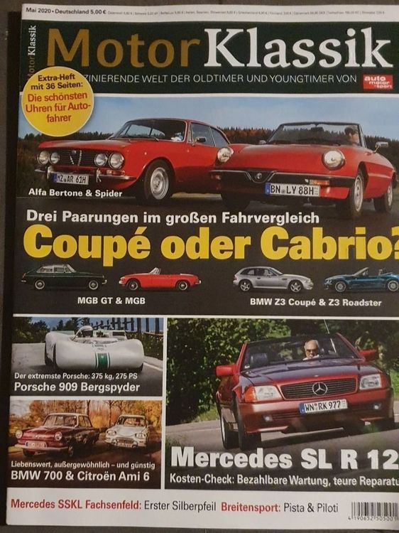 Motor Klassik 5/20 Mercedes SL R129 Z3 MGB Ami 6 Spider xx | Kaufen auf ...