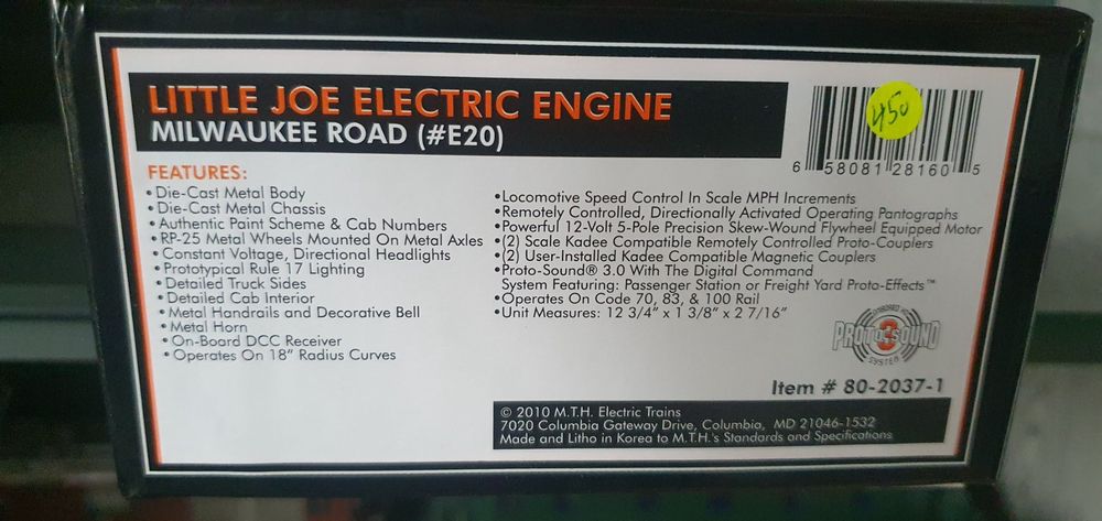 M.T.H.:DC: E-LOK MILWAUKEE ROAD LITTLE JOE E20 DIGITAL/SOUND (Gebraucht ...