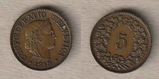 5 Rappen 1918 Messing | Kaufen auf Ricardo