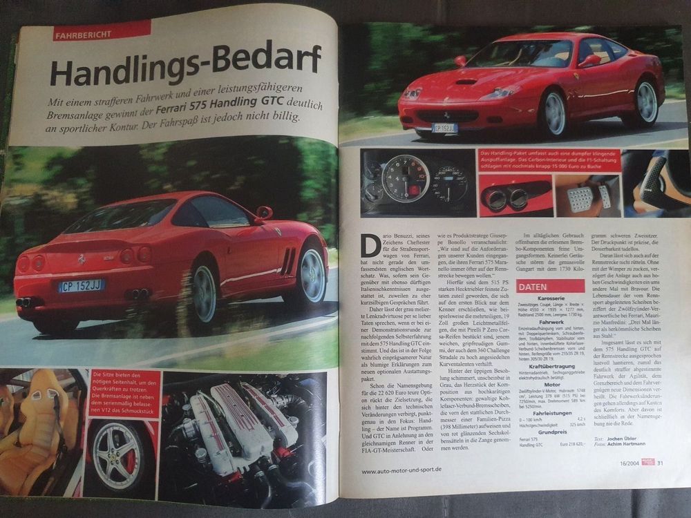 AMS 16/04 BMW M3 Audi S4 CLK 55 AMG Morgan Ferrari 575 xx (Gebraucht ...