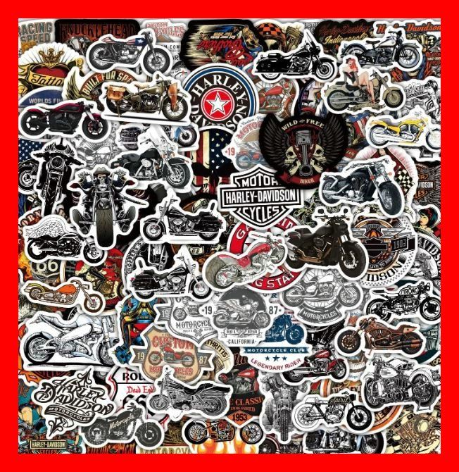 100 tlg Stickerset Motorrad Chopper Harley Davidson Custom (Neu und ...