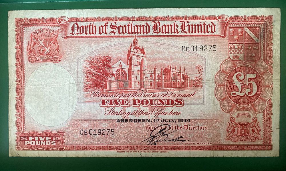 Super Rare North of Scotland Bank 1944 Etat Excellent Top Va (Gebraucht ...