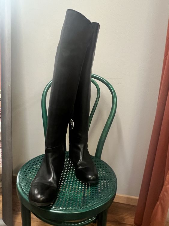 Stiefel Gr.40 Leder Overknee black made in Italy (Gebraucht) in Burgdorf für CHF 48 – mit ...