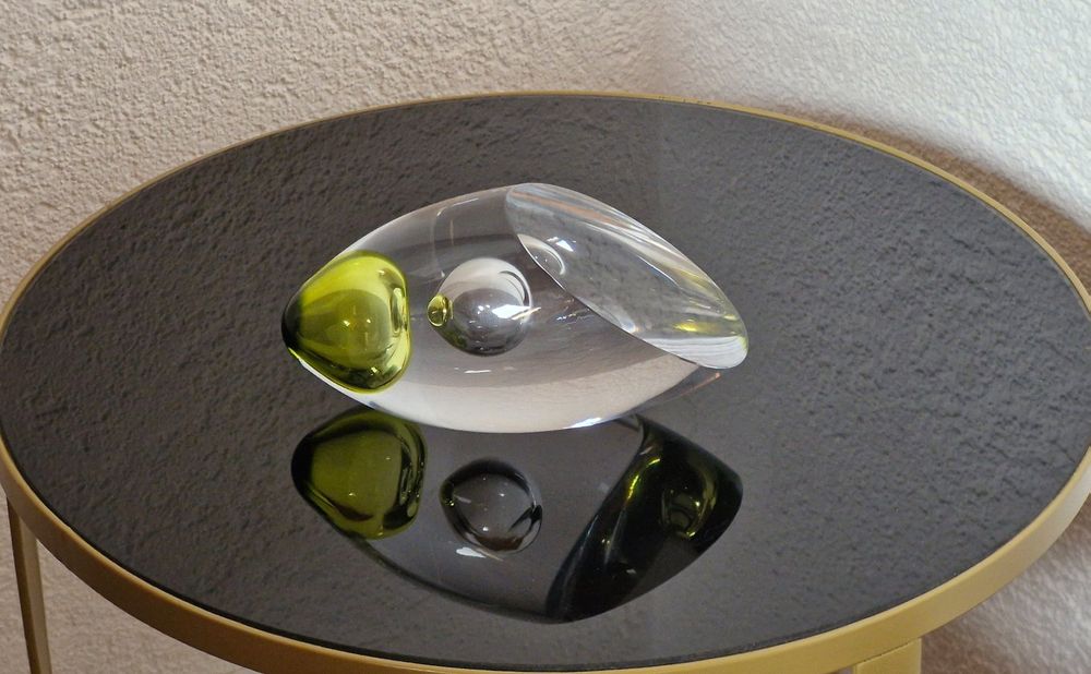 Orrefors Sweden Crystal Glass Art Big Double Bubble Green (Neu (gemäss Beschreibung)) in Widnau ...